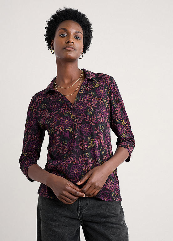 Seasalt Cornwall Purple Wavecrest Shirt | Curvissa