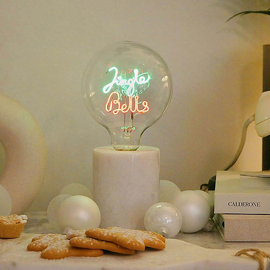 Steepletone LED Filament Text Light Bulb Jingle Bells | Curvissa