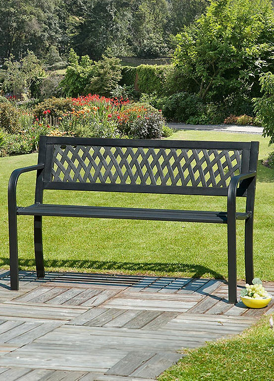 Suntime Lattice Back Garden Bench | Curvissa