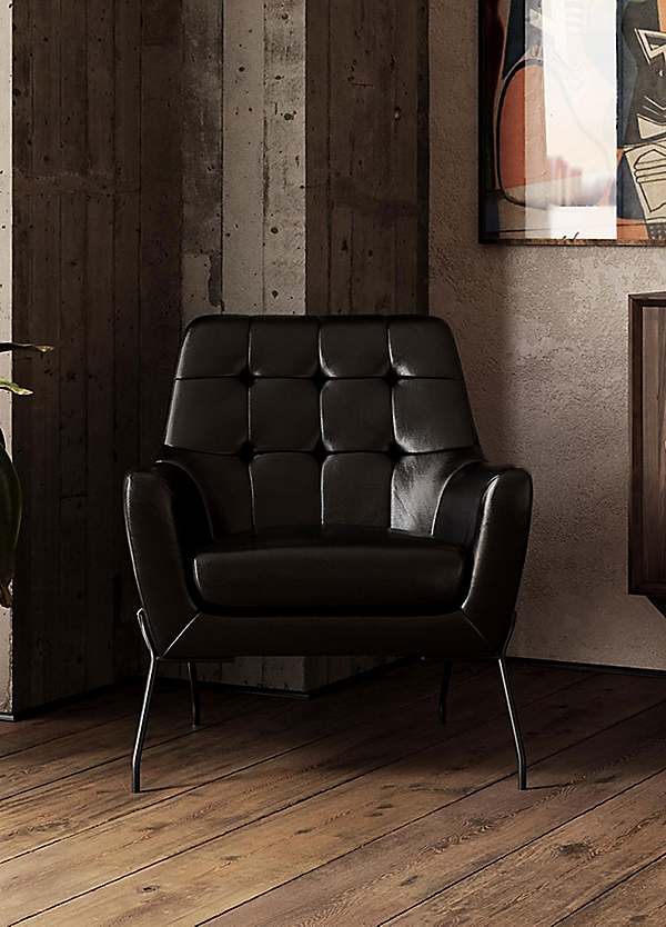 Brayden Accent Chair In Black Faux Leather