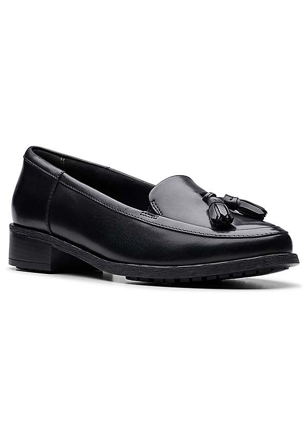 Clarks Black Leather Havisham Edge Loafers
