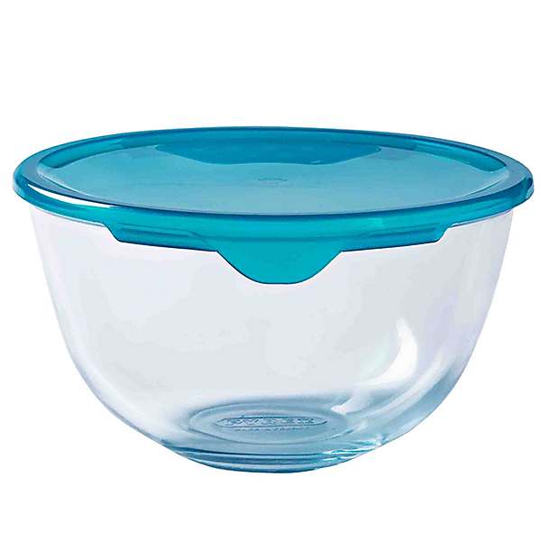 Glass mixing bowl with lids store