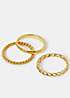 Accessorize 3-Pack 14ct Gold-Plated Stacking Rings | Curvissa