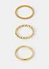 Accessorize 3-Pack 14ct Gold-Plated Stacking Rings | Curvissa