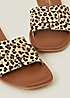 Accessorize Cut-Out Leopard Print Slide Sandals | Curvissa