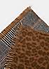 Accessorize Leopard Print Check Reversible Scarf | Curvissa