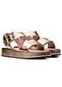 Clarks Alda Strap Copper Metallic Sandals | Curvissa