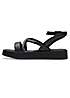 Clarks Black Leather Alda Cross Sandals | Curvissa