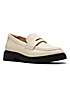 Clarks Cream Leather Splend Edge Shoes | Curvissa