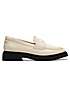 Clarks Cream Leather Splend Edge Shoes | Curvissa