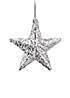 Festive Set of 4 Hanging Silver Glitter Stars | Curvissa