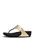 FitFlop Lulu Platino Metallic Snake Toe-Post Sandals | Curvissa