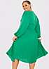 In The Style Jess Millichamp Emerald Green Twist Front Balloon Sleeve ...