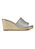 Kaleidoscope Silver Textured Espadrille Wedge Mules | Curvissa