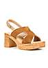 Kaleidoscope Tan Suede Cork Platform Sandals | Curvissa