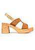 Kaleidoscope Tan Suede Cork Platform Sandals | Curvissa