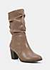Novo Wide Fit Joany Block Heel Slouch Ruched Ankle Boots | Curvissa