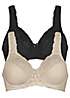Pack of 2 Lace Detail Underwired Minimiser Bras by bonprix | Curvissa