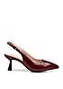 Paradox London Florentine Cherry Wide-Fit Flared Heel Court Shoes ...
