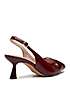 Paradox London Florentine Cherry Wide-Fit Flared Heel Court Shoes ...