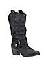 Rocket Dog Black Sidestep Mid-Calf Western Boots | Curvissa