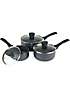 Russell Hobbs Nightfall Stone 3 Piece Saucepan Set - 16/18/20 cm Non ...