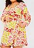 Stacey Solomon Yellow Floral Wrap Frill Mini Dress | Curvissa
