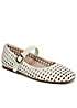 Vionic Ivory Alameda Wide Fit Arch Support Woven Mary Janes | Curvissa