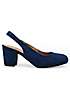 Where’s That From Edith Navy Suede Extra Wide Fit Slingback Court Shoes ...