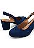 Where’s That From Edith Navy Suede Extra Wide Fit Slingback Court Shoes ...