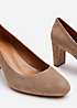 Where’s That From Livia Camel Suede Mid-Block Heel Court Shoes | Curvissa
