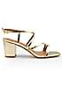 Where’s That From Sidra Gold Metallic Strappy Block Heel Sandals | Curvissa