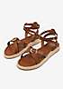 Where’s That From Tan Alora Wide-Fit Cross-Over Buckle Strap Sandals ...